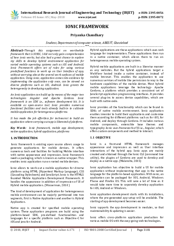(PDF) IRJET-Ionic Framework