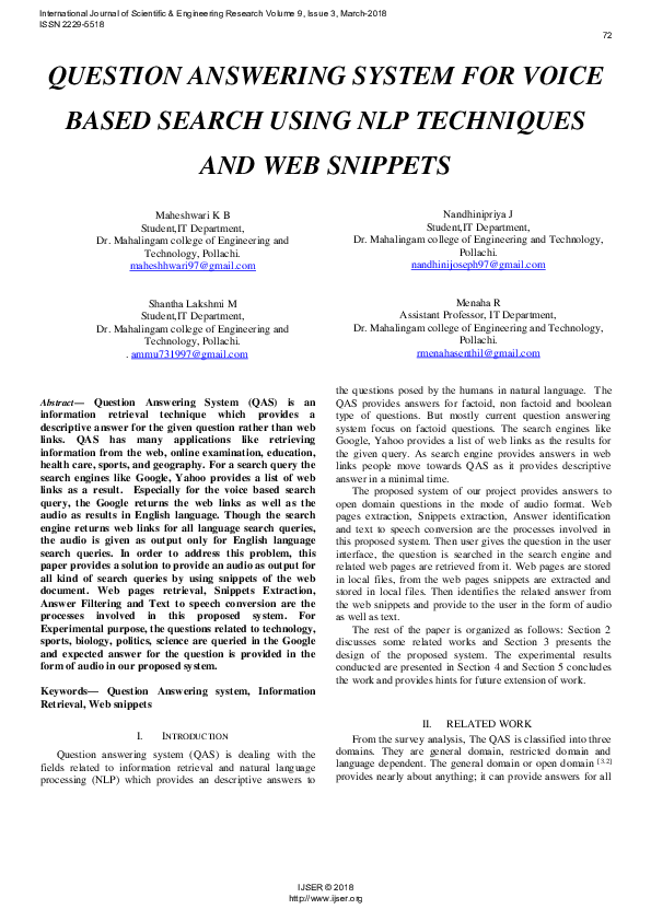 (PDF) QUESTION-ANSWERING-SYSTEM-FOR-VOICE-BASED-SEARCH-USING-NLP-TECHNIQUES-AND-WEB-SNIPPETS.pdf
