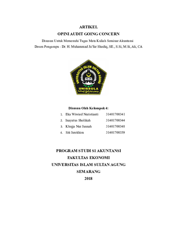 (DOC) Makalah Opini Audit Going Concern.doc