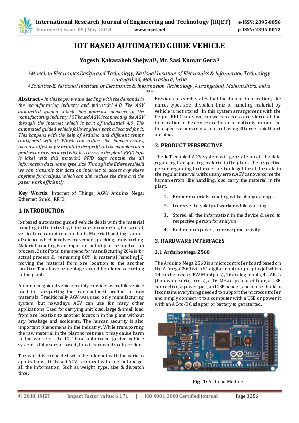 (PDF) IRJET-IoT Based Automated Guide Vehicle