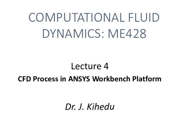 (PDF) Lecture 4 - CFD Process in ANSYS Workbench