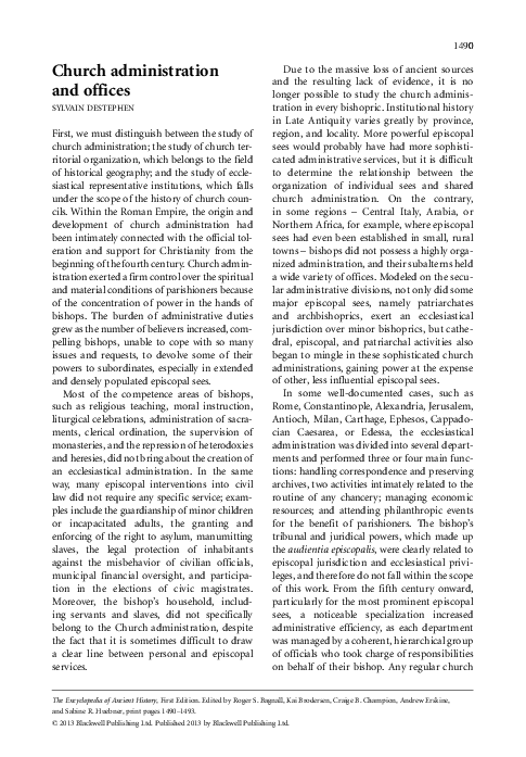 (PDF) Church Administration and Offices