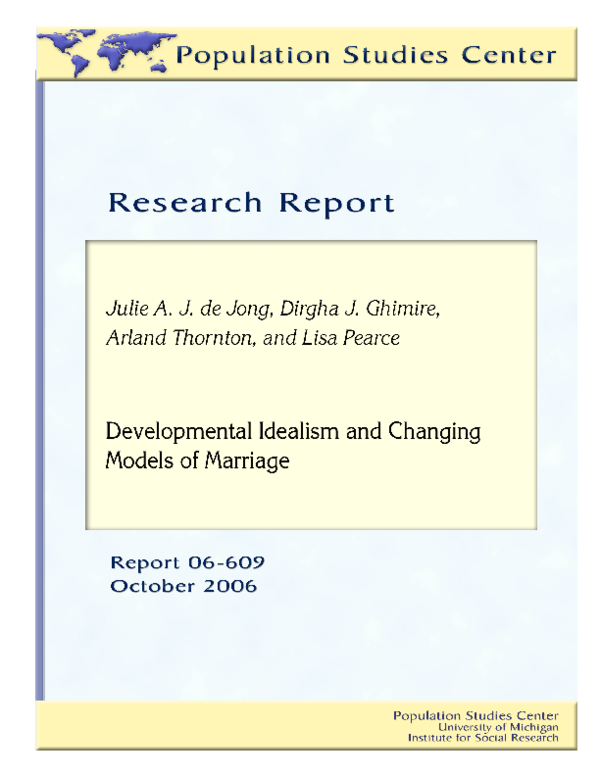 (PDF) Developmental Idealism and Changing Models of Marriage