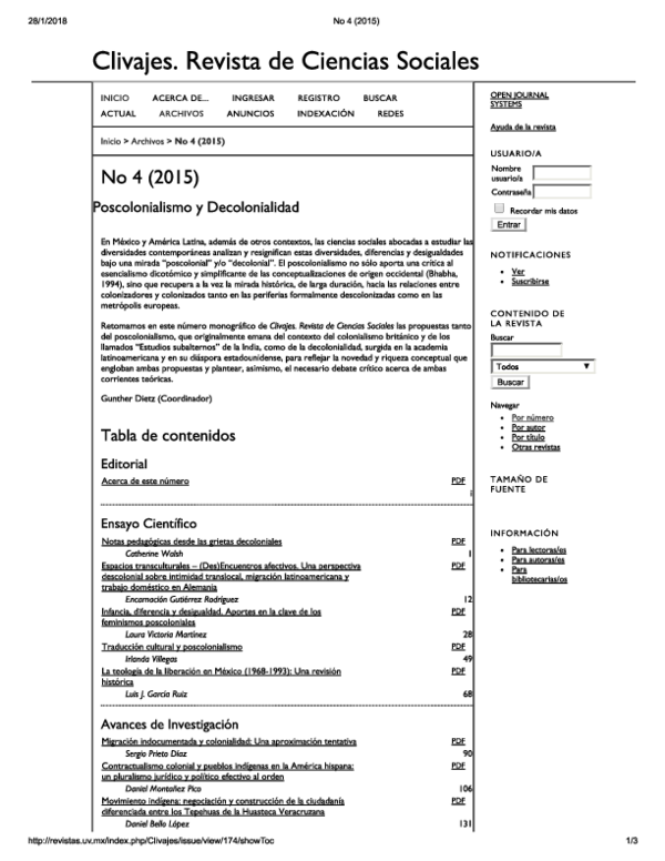 (PDF) Poscolonialismo y decolonialidad