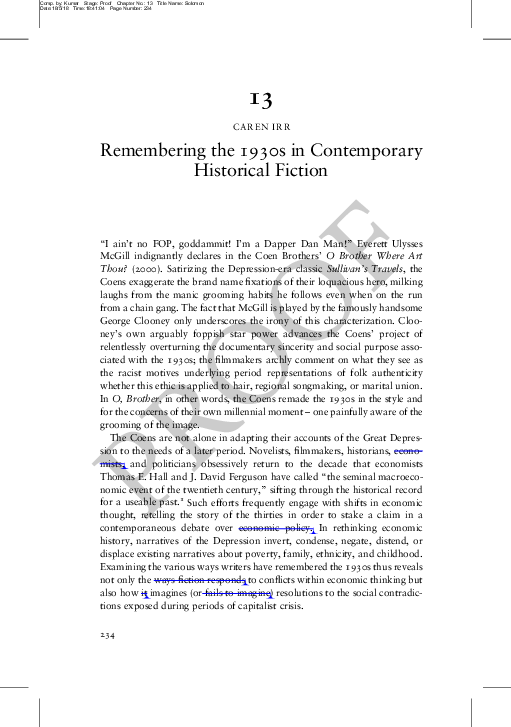 (PDF) Remembering the 1930s in Contemporary Historical Fiction