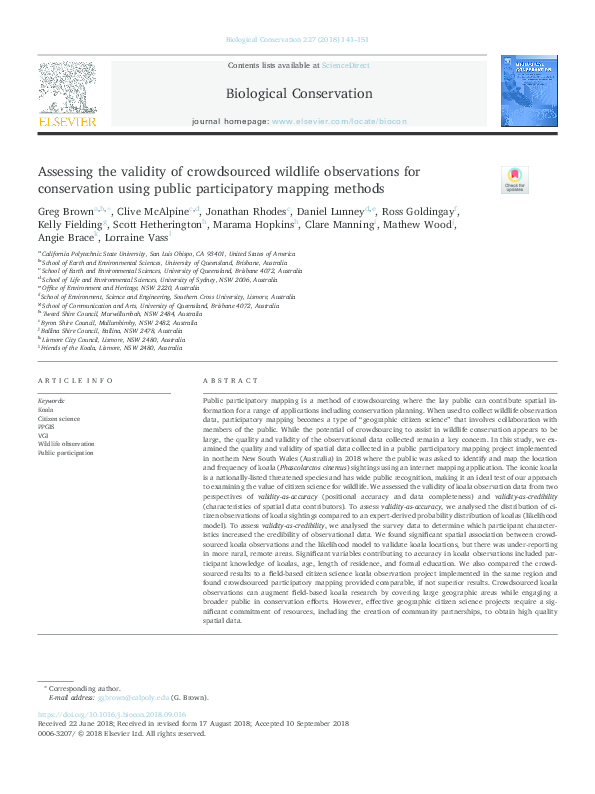 (PDF) Assessing the validity of crowdsourced wildlife observations for ...