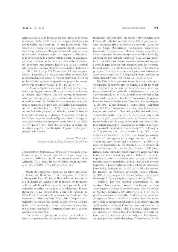 (PDF) Catherine Broc-Schmezer, Les figures féminines du Nouveau ...