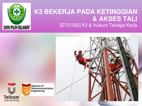 (PDF) K3 BEKERJA PADA KETINGGIAN & AKSES TALI