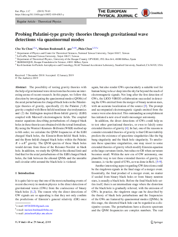 (PDF) Probing Palatini-type gravity theories through gravitational wave ...