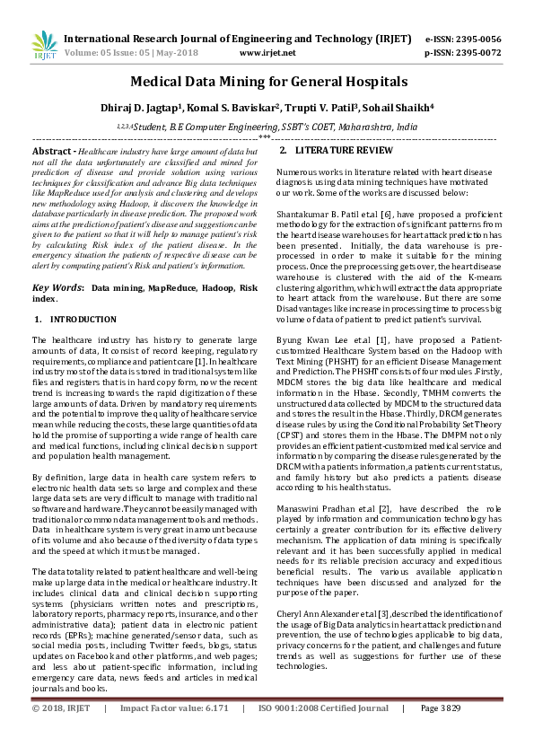 (PDF) Medical Data Mining in Hospitals