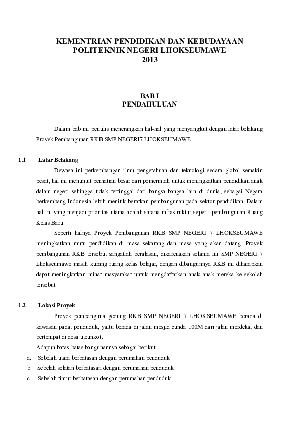 (DOC) Contoh laporan PKL