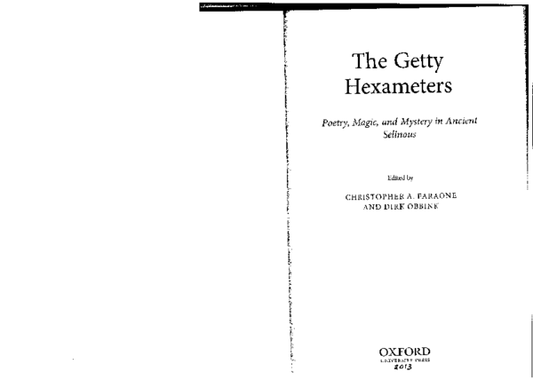 (PDF) The Ephesia grammata: Genesis of a Magical Formula