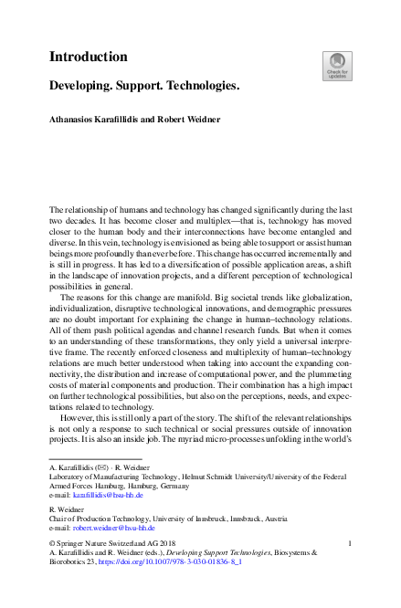 (PDF) Introduction: Developing. Support. Technologies.