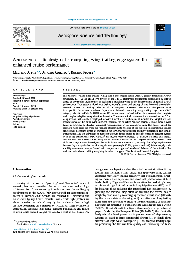 (PDF) Aero-servo-elastic design of a morphing wing trailing edge system for enhanced cruise ...