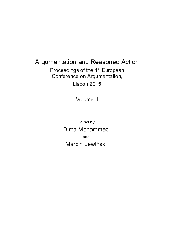 Pdf Types Of Reasoning In Argumentation