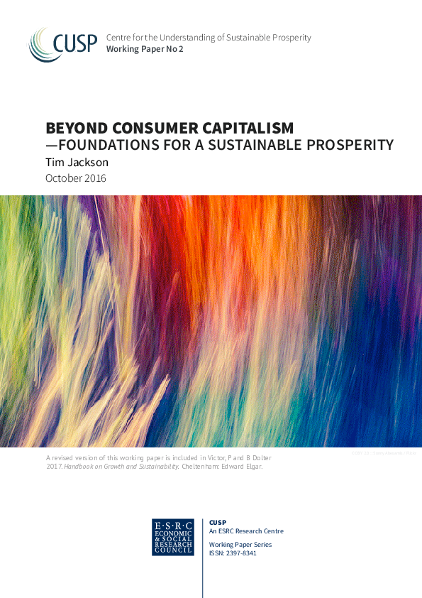(PDF) Beyond Consumer Capitalism – Foundations for a Sustainable Prosperity