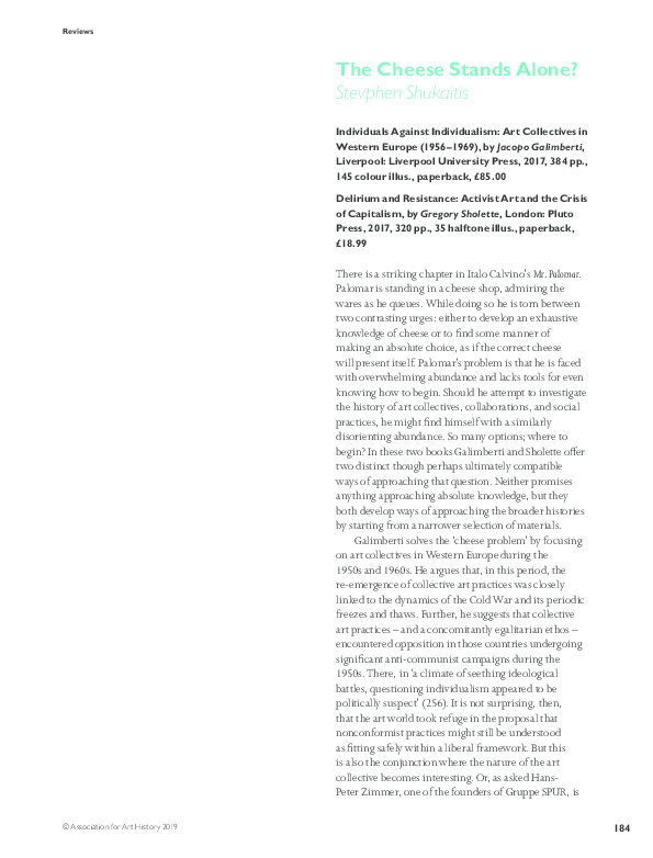 (PDF) Shukaitis review of Individuals against Indivisualism and ...