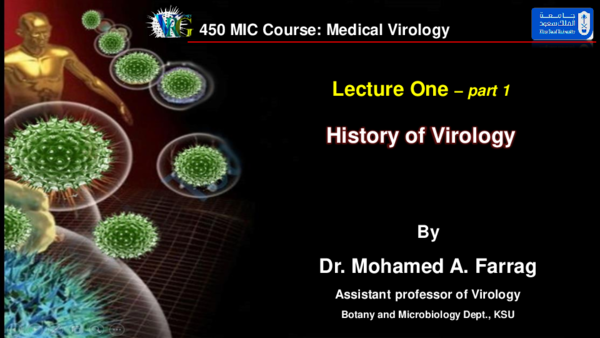 (PDF) Lecture 1 (i)- History of Virology.pdf
