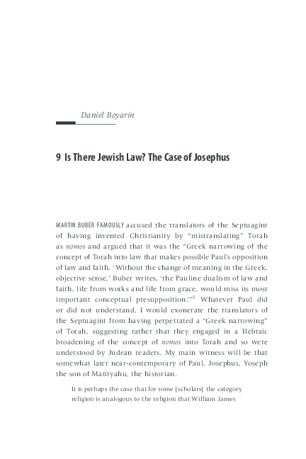 (PDF) Daniel Boyarin, “Is There Jewish Law? The Case of Josephus,” in ...
