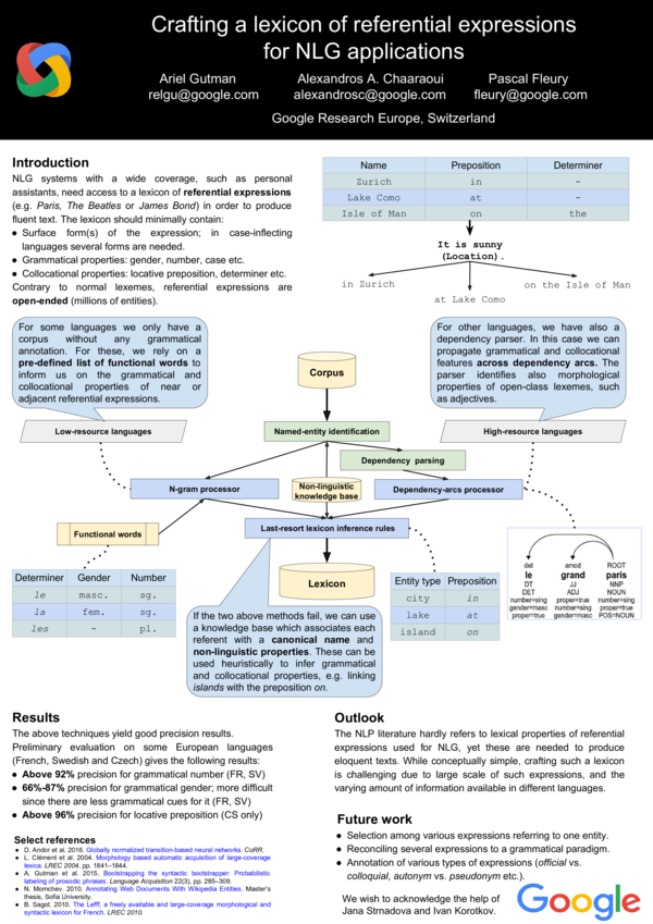 (PDF) Crafting a lexicon of referential expressions for NLG ...