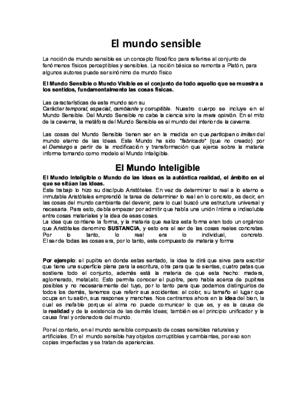 (DOC) El mundo sensible