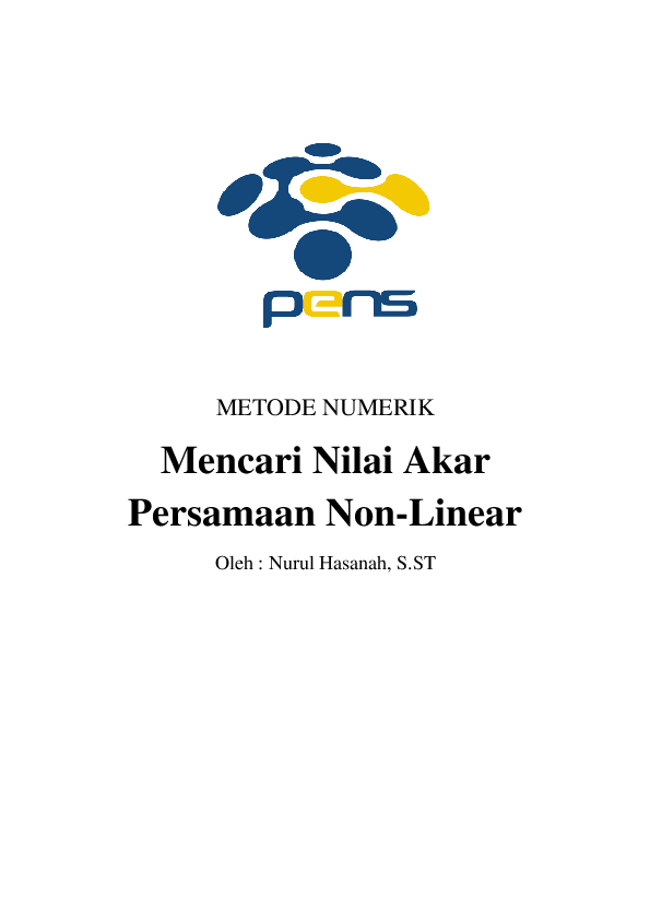 (PDF) Mencari Nilai Akar Persamaan Non Linear - Metode Tabel, Biseksi ...