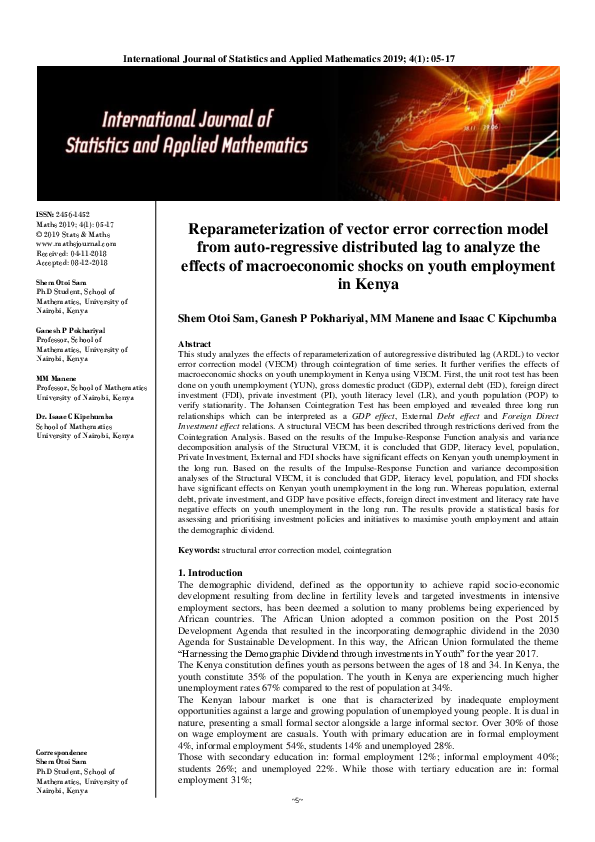 (PDF) Vector Error Correction Model