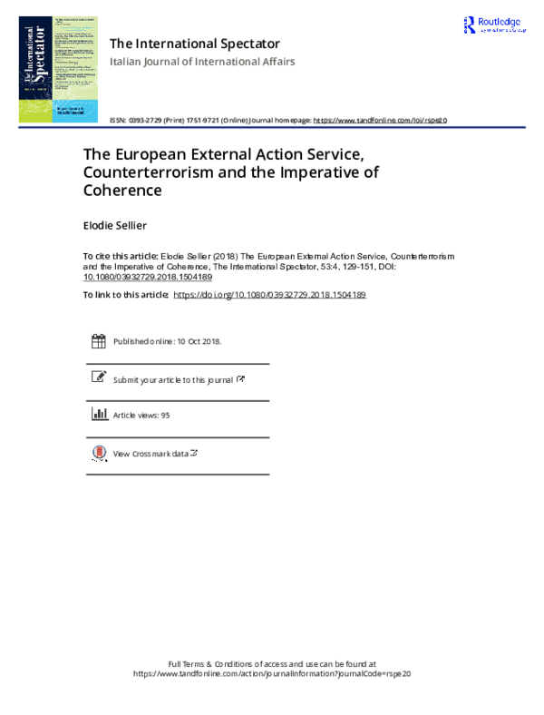 (PDF) The European External Action Service Counterterrorism and the Imperative of Coherence ...
