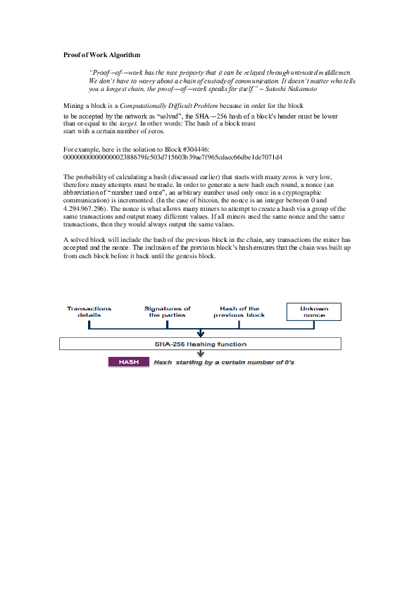 (DOC) Understanding the Proof of Work Mining Process