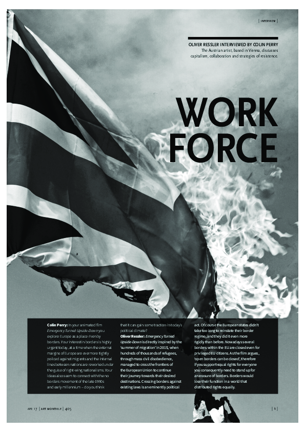 (PDF) Work Force, Interview with Oliver Ressler by Colin Perry | Oliver ...