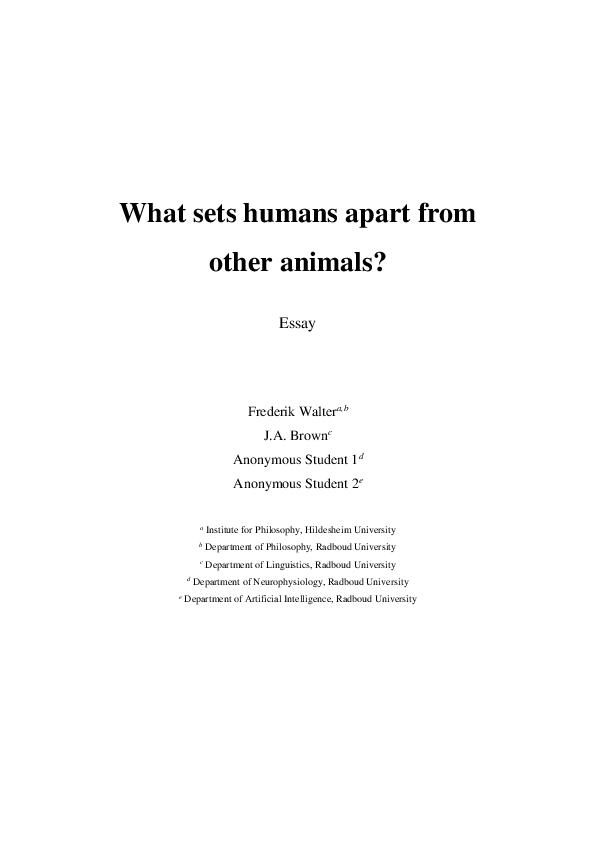 (PDF) What sets humans apart from other animals?