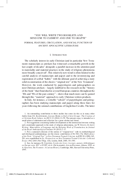 (PDF) Formal Features, Circulation, and Social Function of Ancient ...