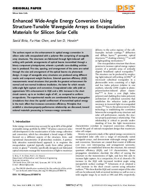 (PDF) Enhanced Wide-Angle Energy Conversion Using Structure-Tunable ...