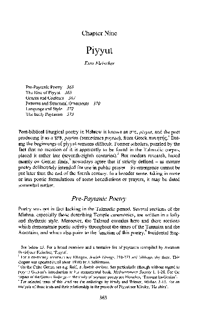 (PDF) Ezra Fleischer, “Piyyut,” in Shmuel Safrai, et al., eds., The ...
