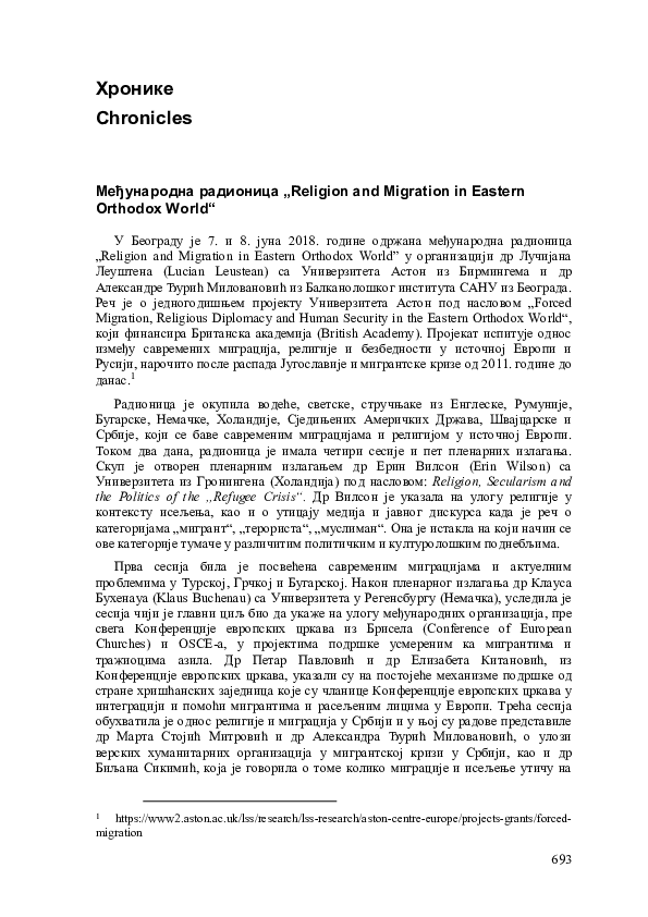 (PDF) Religion and Migration in Eastern Orthodox World, International ...