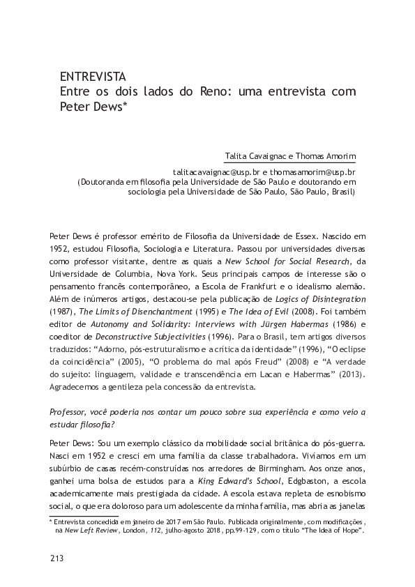 (PDF) Peter Dews - Entre os dois lados do Reno_CFA.pdf