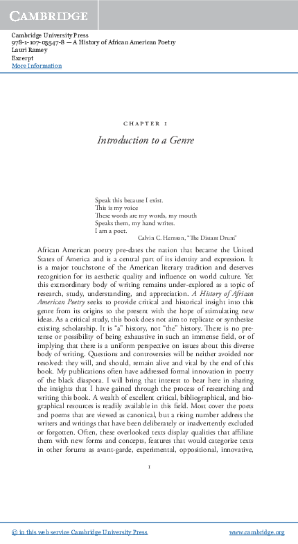 (PDF) A History of African American Poetry Chapter 1 Excerpt .pdf