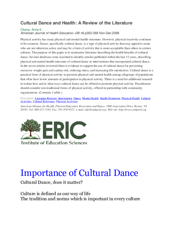(DOC) Cultural Dance and Health