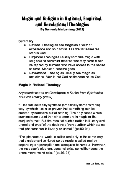 (PDF) Magic and Religion