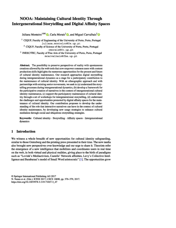 (PDF) NOOA: Maintaining Cultural Identity Through Intergenerational Storytelling and Digital ...