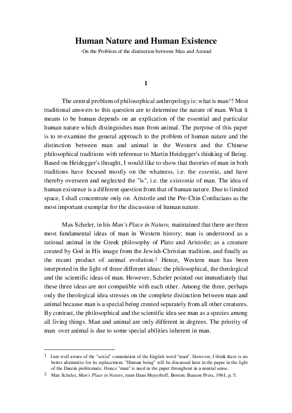 (DOC) Human Nature and Human Existence.docx