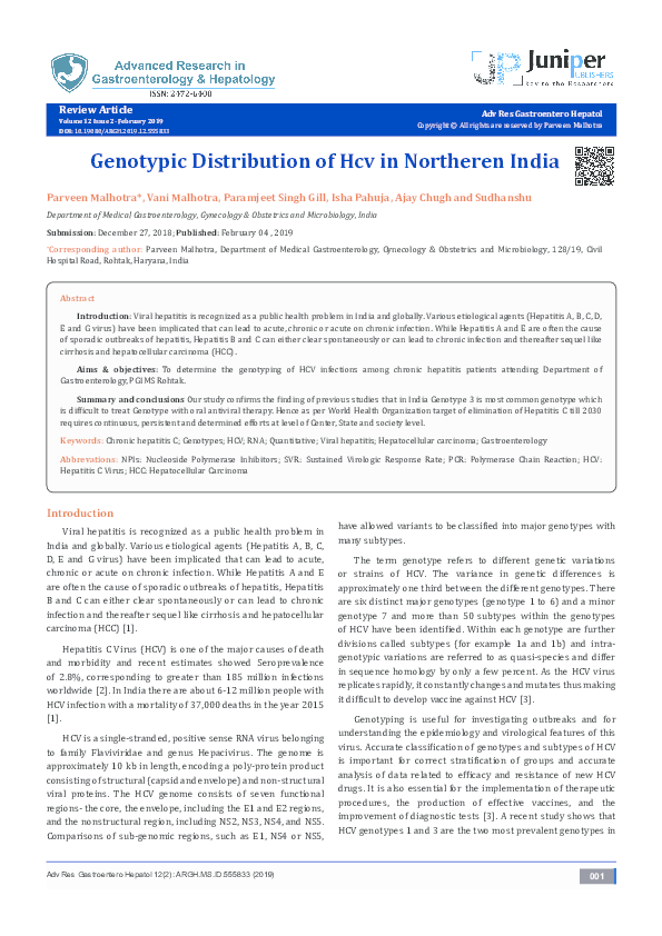 (PDF) HCV Genotype study