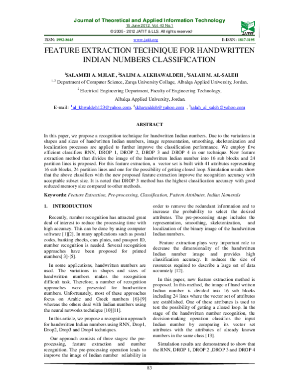 (PDF) Feature extraction technique for handwritten Indian numbers ...