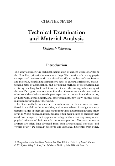 (PDF) Technical Examination and Material Analysis