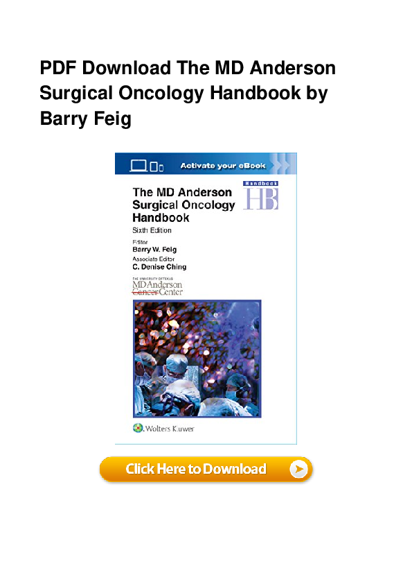 (PDF) FULL PDF The MD Anderson Surgical Oncology Handbook DOC PD ...