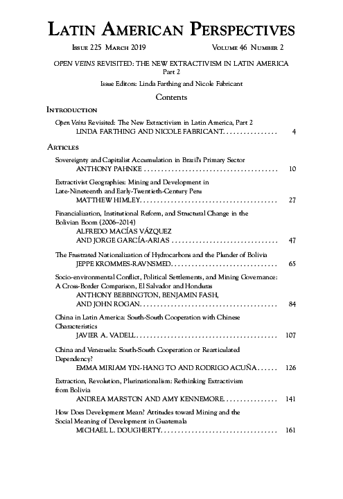 (PDF) Table of Contents Open Veins Revisited: The New Extractivism in ...