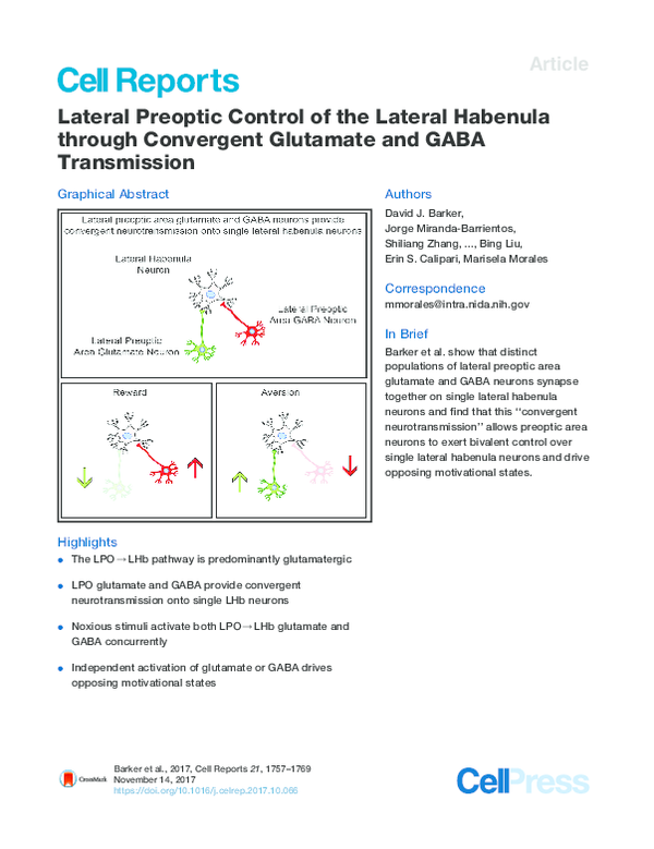 (PDF) Lateral preoptic control of the Lateral Habenula through ...