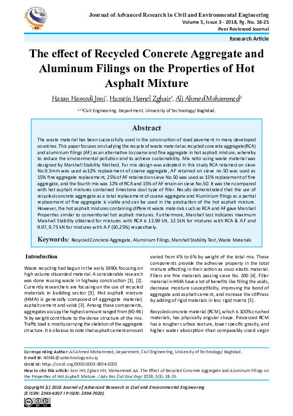 (PDF) Effect of Aggregate Degradation on Volumetric Properties of Georgia's Hot-Mix Asphalt ...