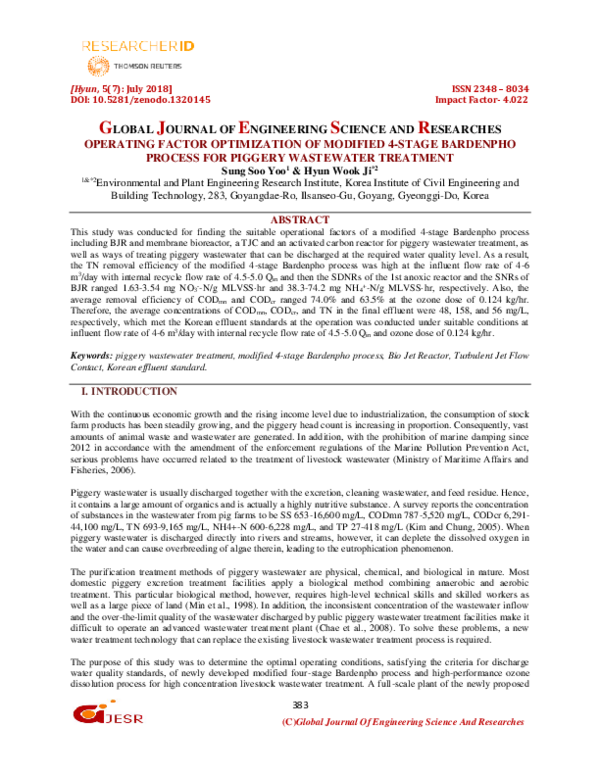 (DOC) Operating Factor Optimization of Modified 4-stage Bardenpho ...