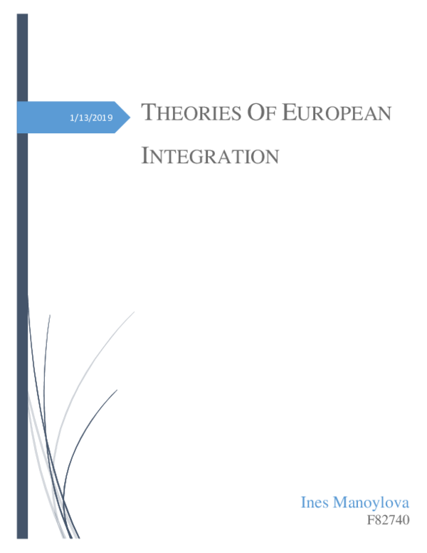 (DOC) Theories of European Integration